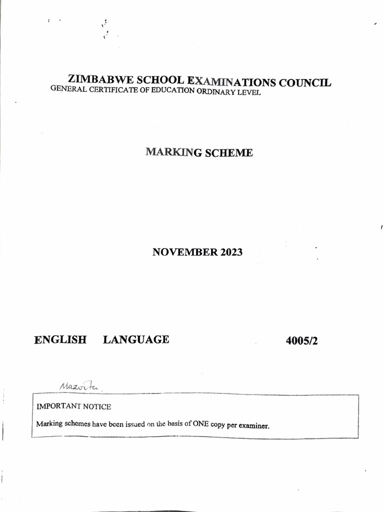 Nov 2023 4005-2 Marking Guide | PDF