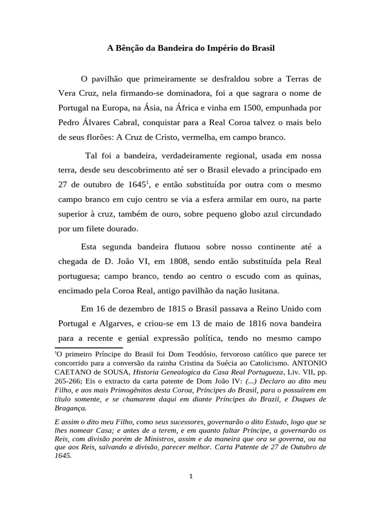 A Bênção da Bandeira Imperial Brasileira | PDF | Maria, mãe de Jesus