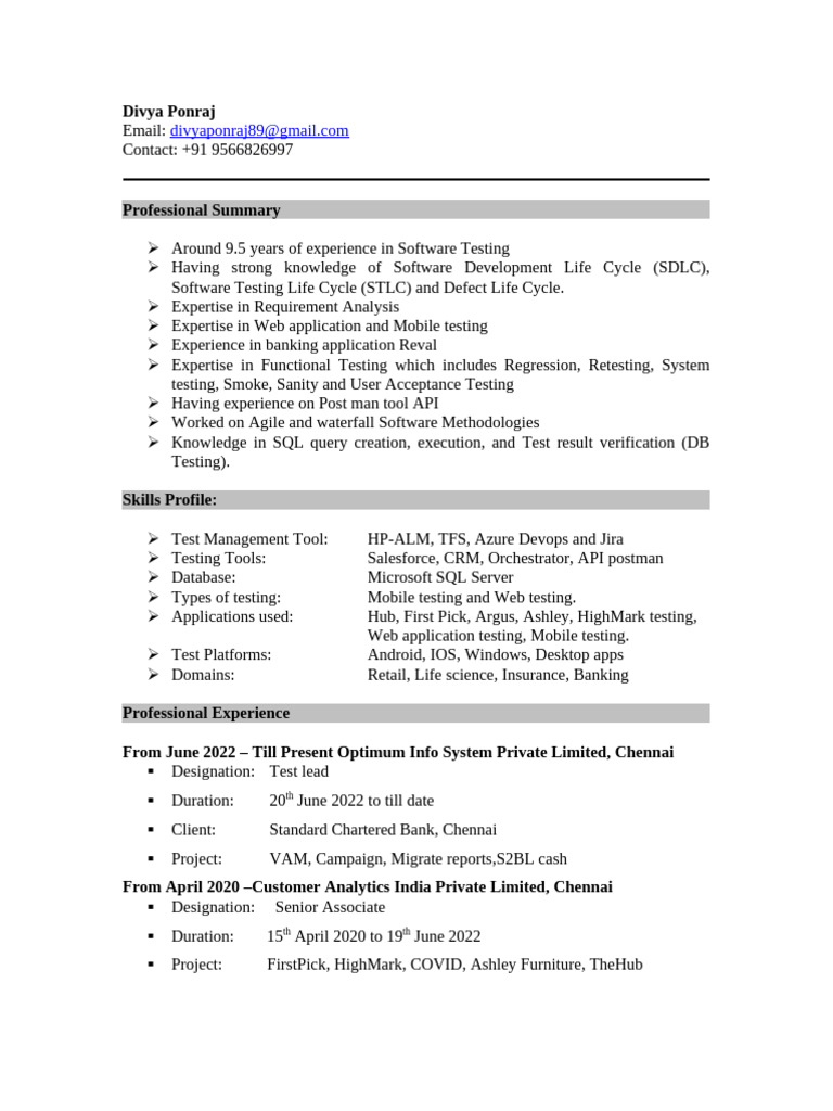 Functional Testing Expertise Resume | PDF | Application Software ...