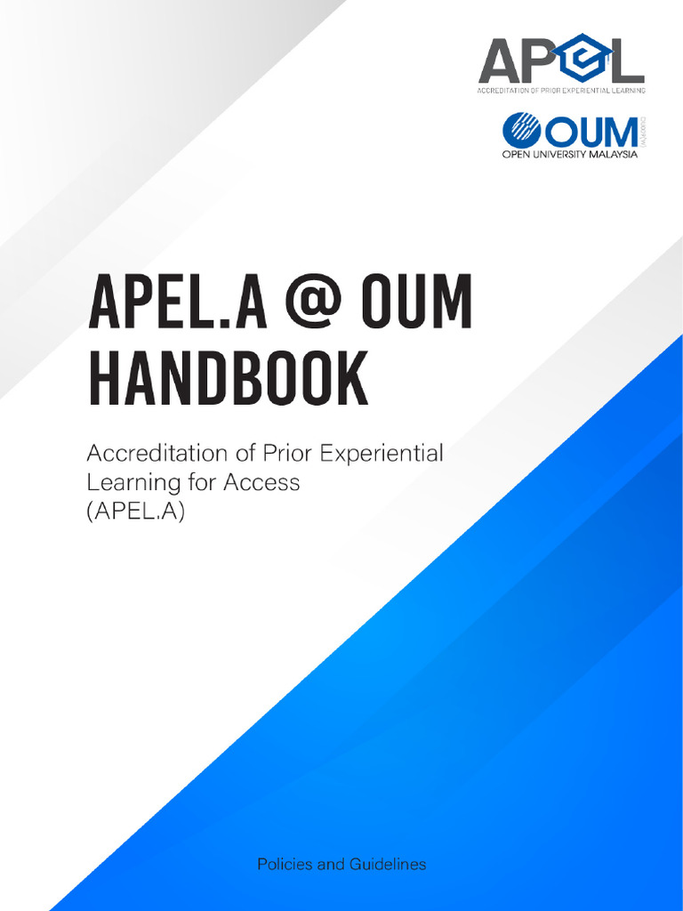 APEL.A at OUM Handbook | PDF | Postgraduate Education | Learning