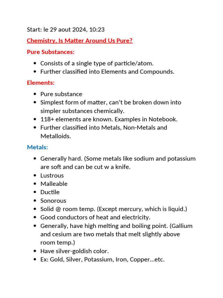 Chemistry: Pure Substances Explained | PDF