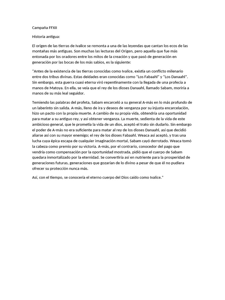 Origen Divino de Ivalice: FFXII | PDF