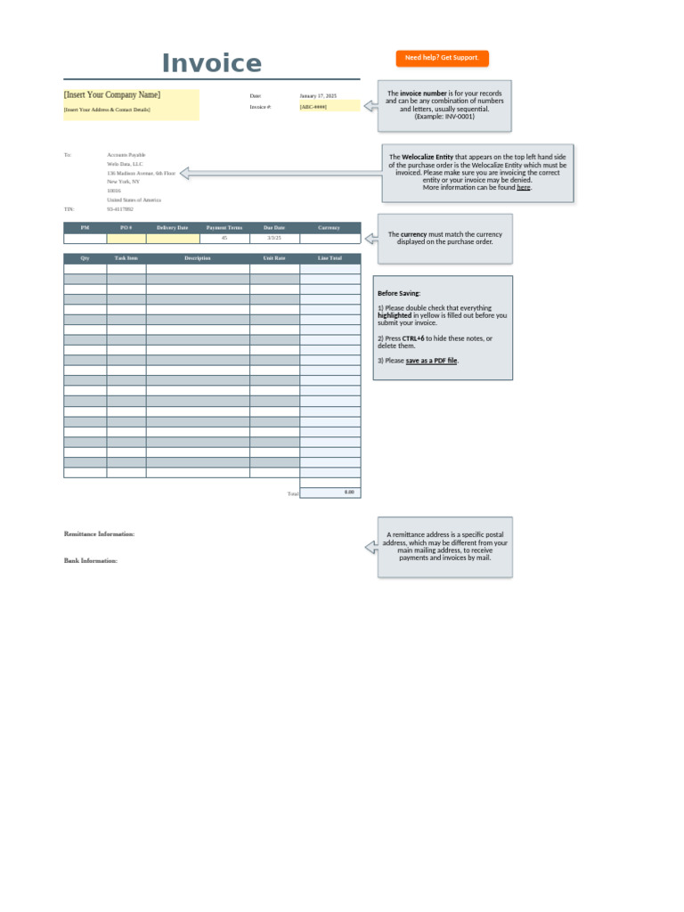 example- Vendor Invoice Template (1) | PDF | Accounts Payable