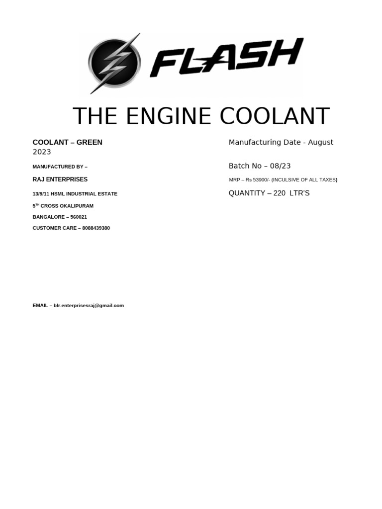 THE ENGINE COOLANT Sticker | PDF