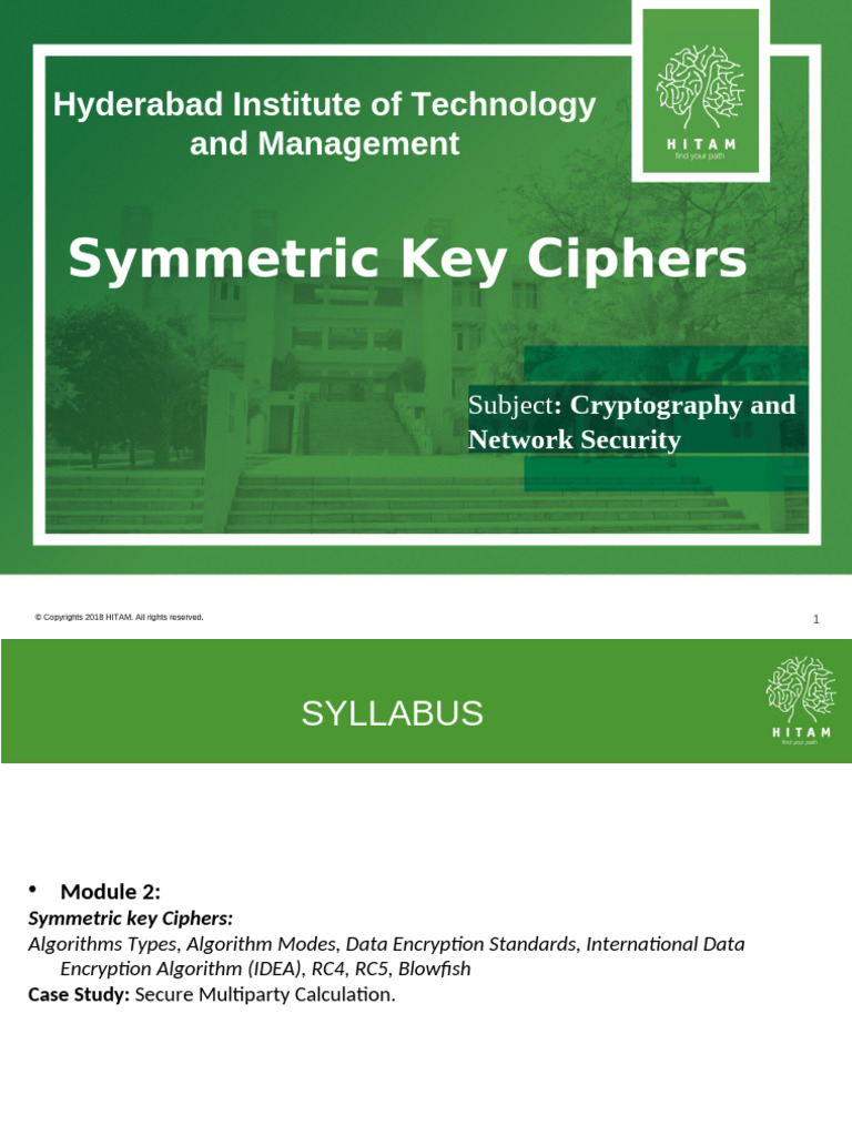 Symmetric Key Ciphers Pdf Cipher Encryption