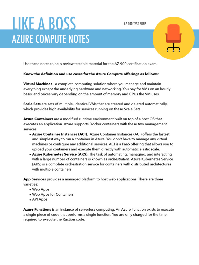 AZ 900 Azure Compute Power Notes | PDF