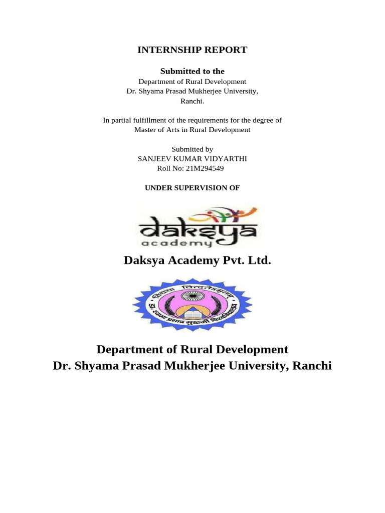 Internship Report Sanjeev | PDF