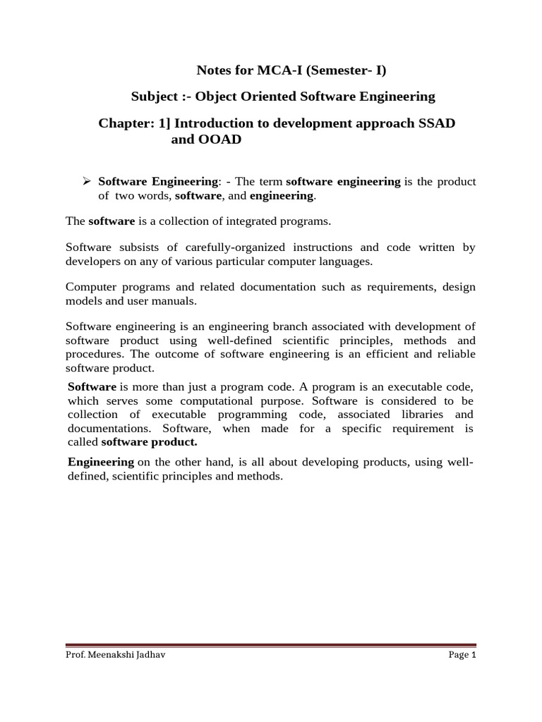 Chapter 1 Overview of Software Engineering | PDF | Systems Engineering | Computing