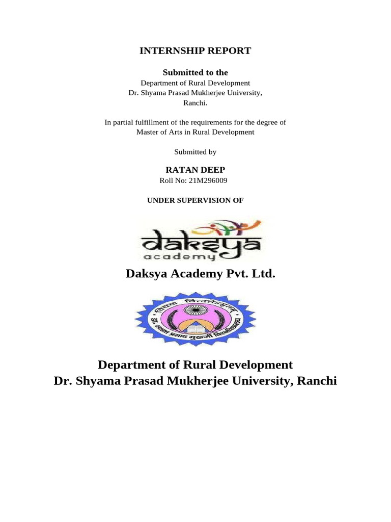 Internship Report Ratan Deep | PDF