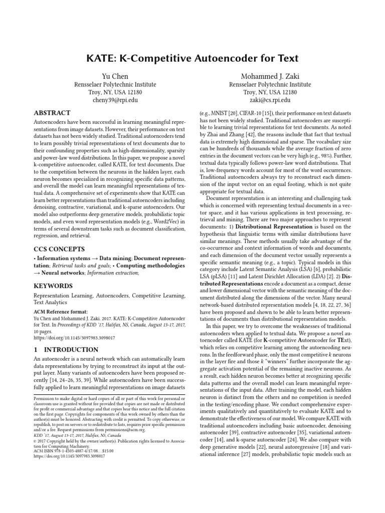 KATE | PDF | Cognitive Science | Algorithms