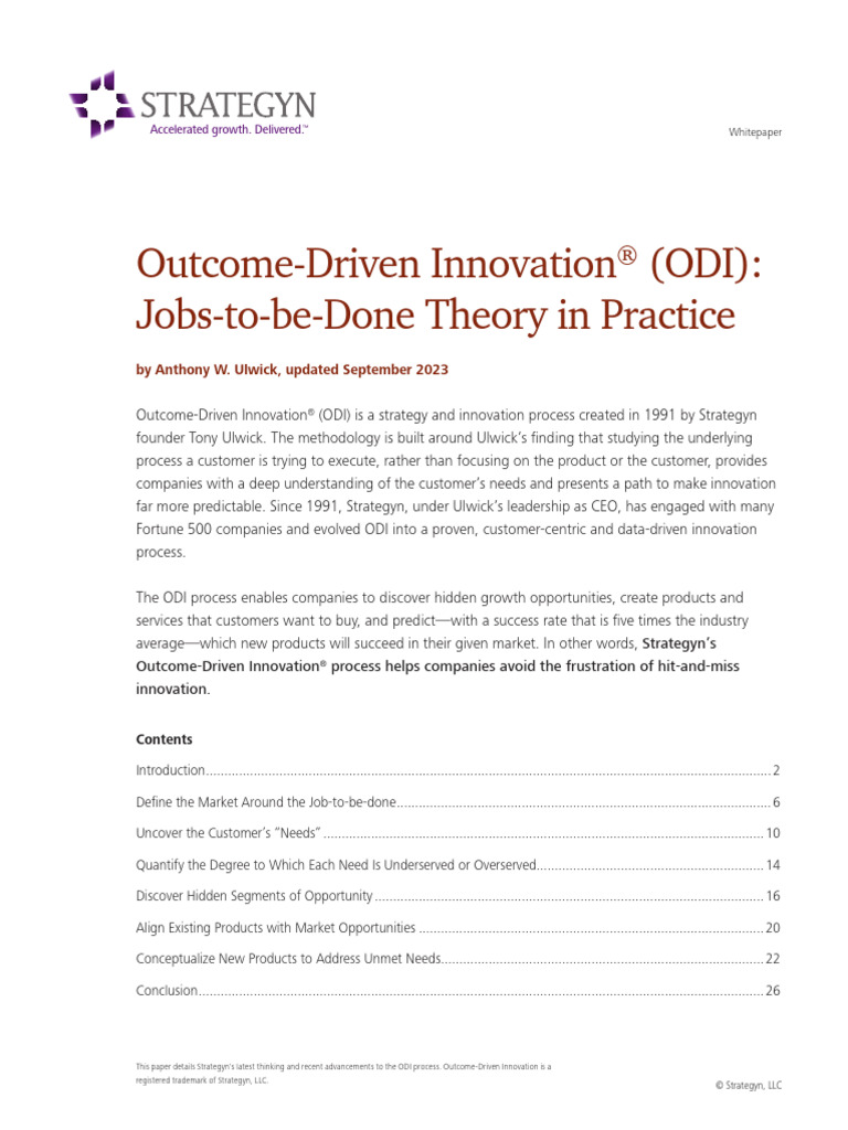 OutcomeDriven Innovation Strategyn | PDF | Strategic Management ...