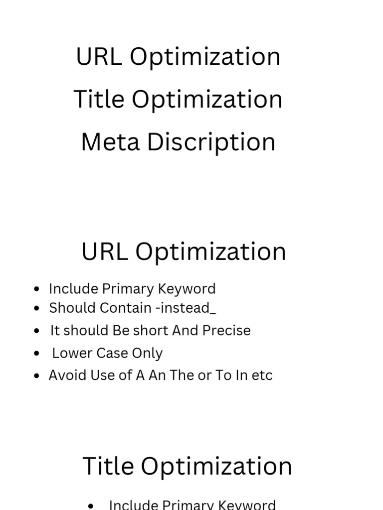 URL Optimization | PDF