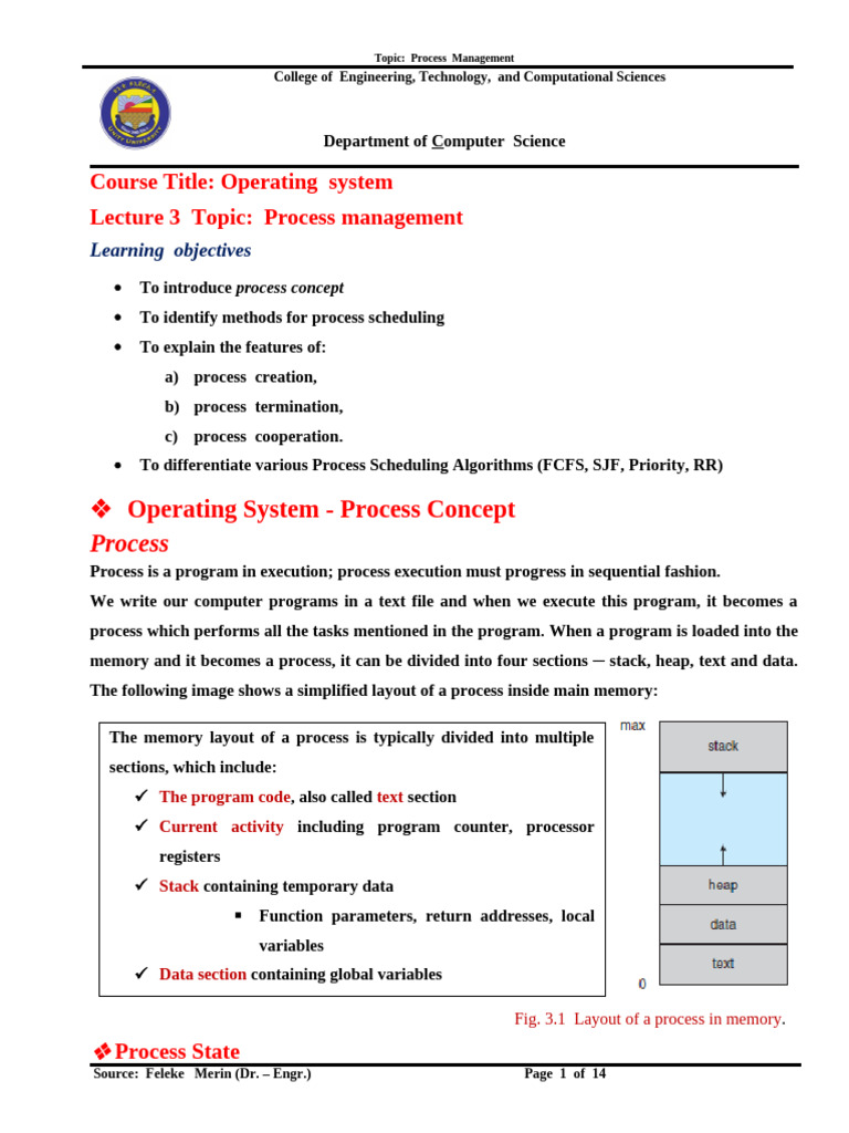 OS Lecture 3 (Process MGMT.) | PDF | Scheduling (Computing) | Process (Computing)