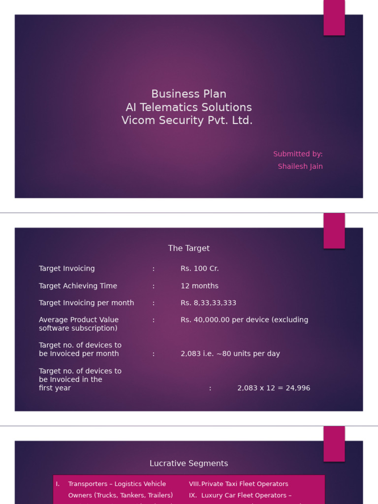 Vicom Security Business Plan | PDF | Bus | Motor Vehicle