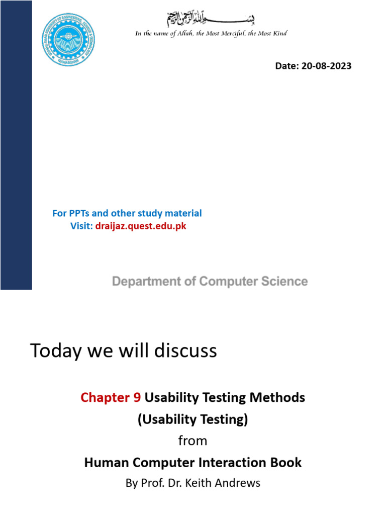 Usability Testing Methods in HCI | PDF | Usability | Computing