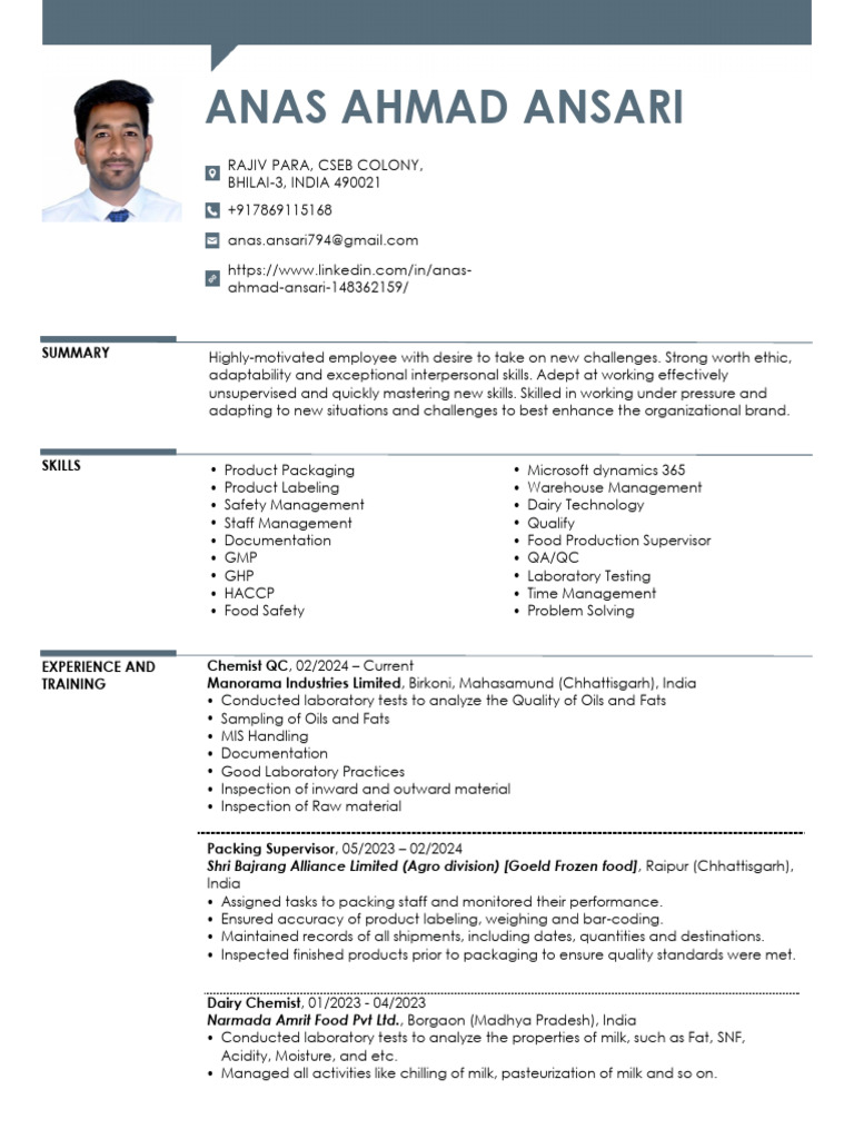 ANASAHMAD - ANSARI - Resume 1-1 | PDF