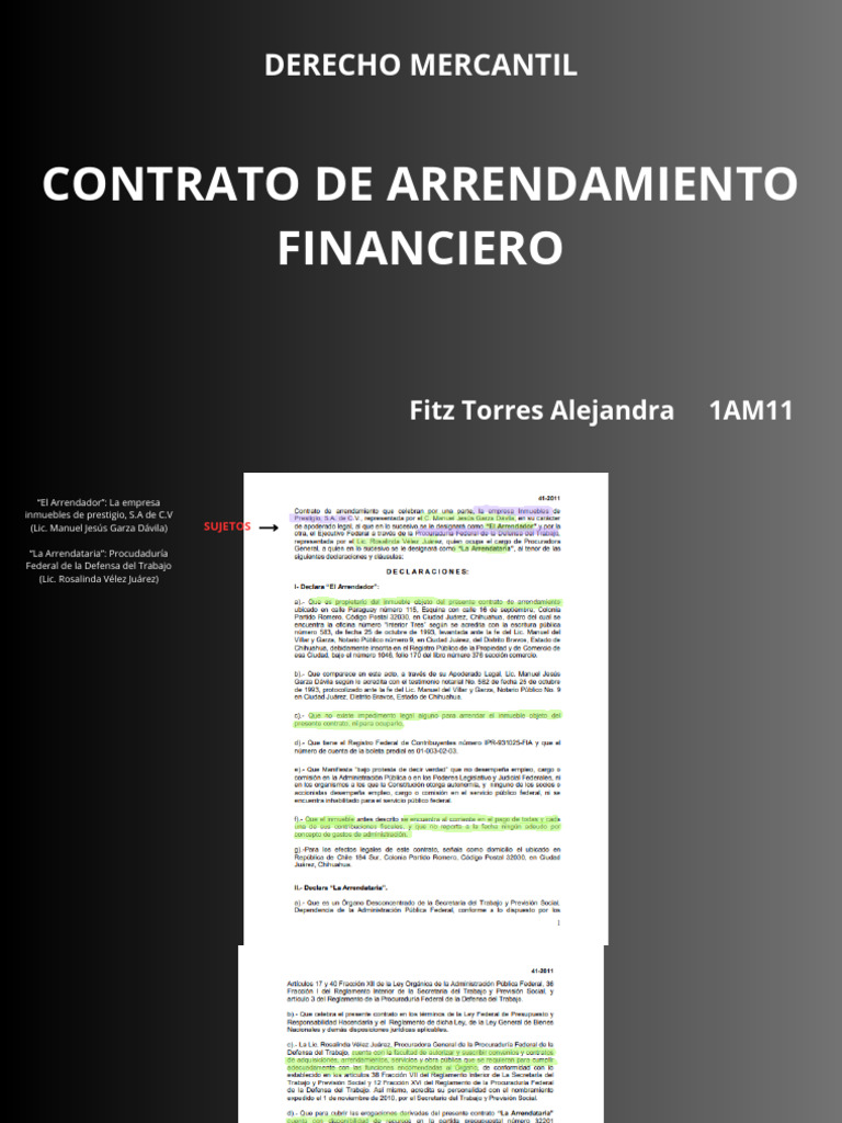 Contrato de Arrendamiento Financiero | PDF