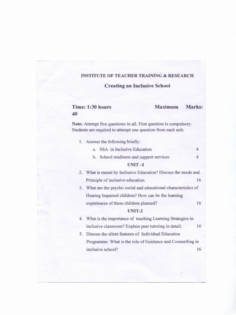 Creating An Inclusive School | PDF