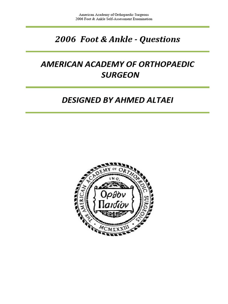 AAOS2006_Foot Ankle | PDF | Foot | Toe