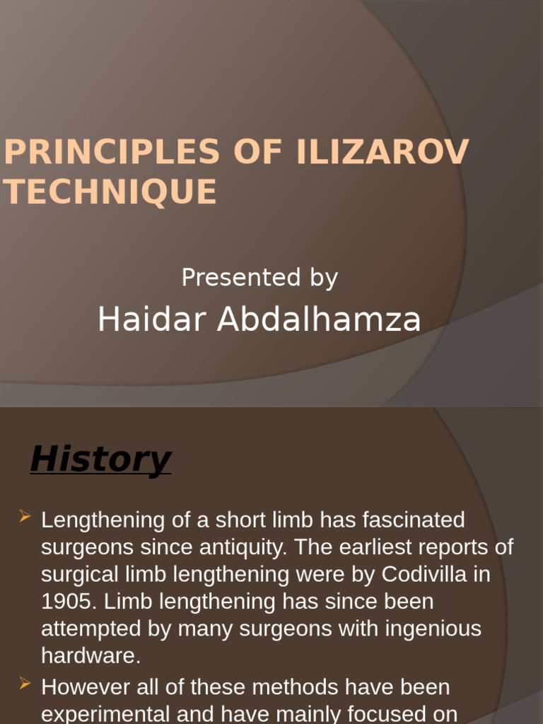 Ilizarov Technique: Limb Lengthening Principles | PDF | Bone | Skeletal ...