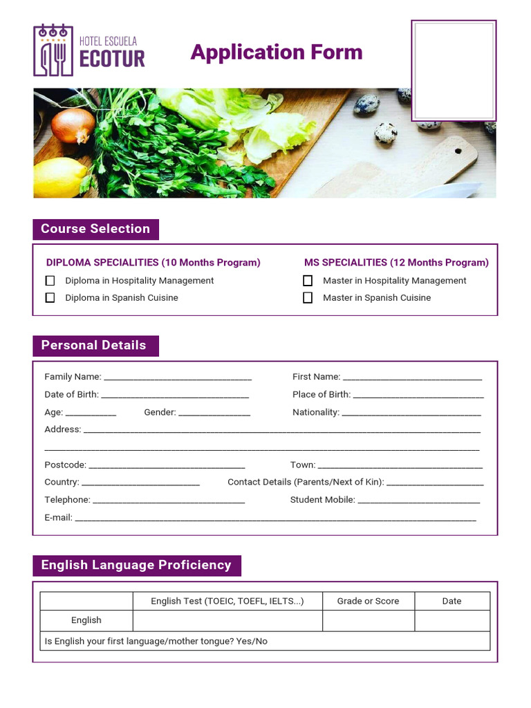 Application Form Ahmed Daadaa | PDF