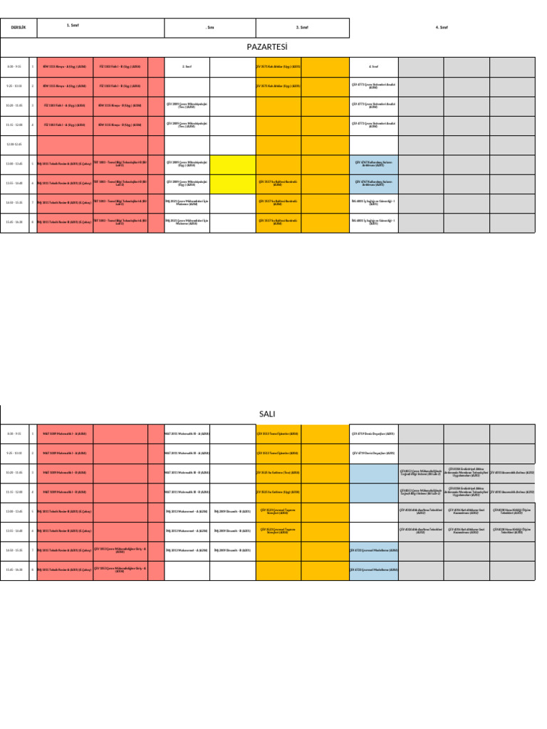 Cevre Ders Prog 2024 2025guz | PDF