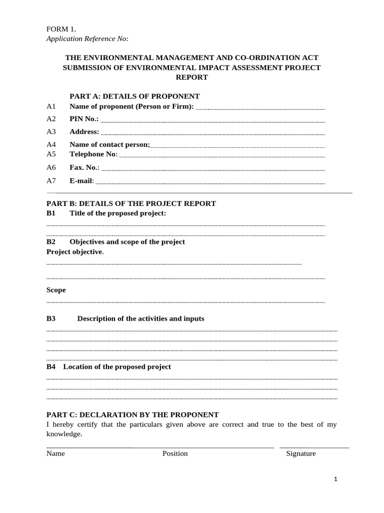 EIA Submission Application Form | PDF