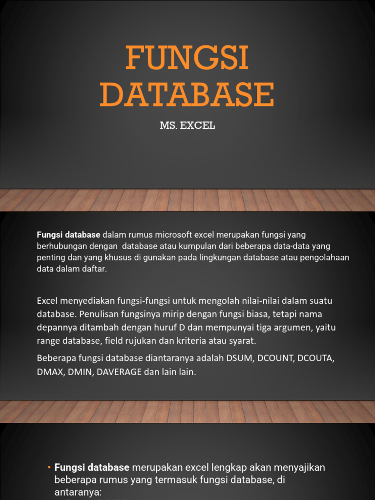 Fungsi Database dalam Microsoft Excel | PDF