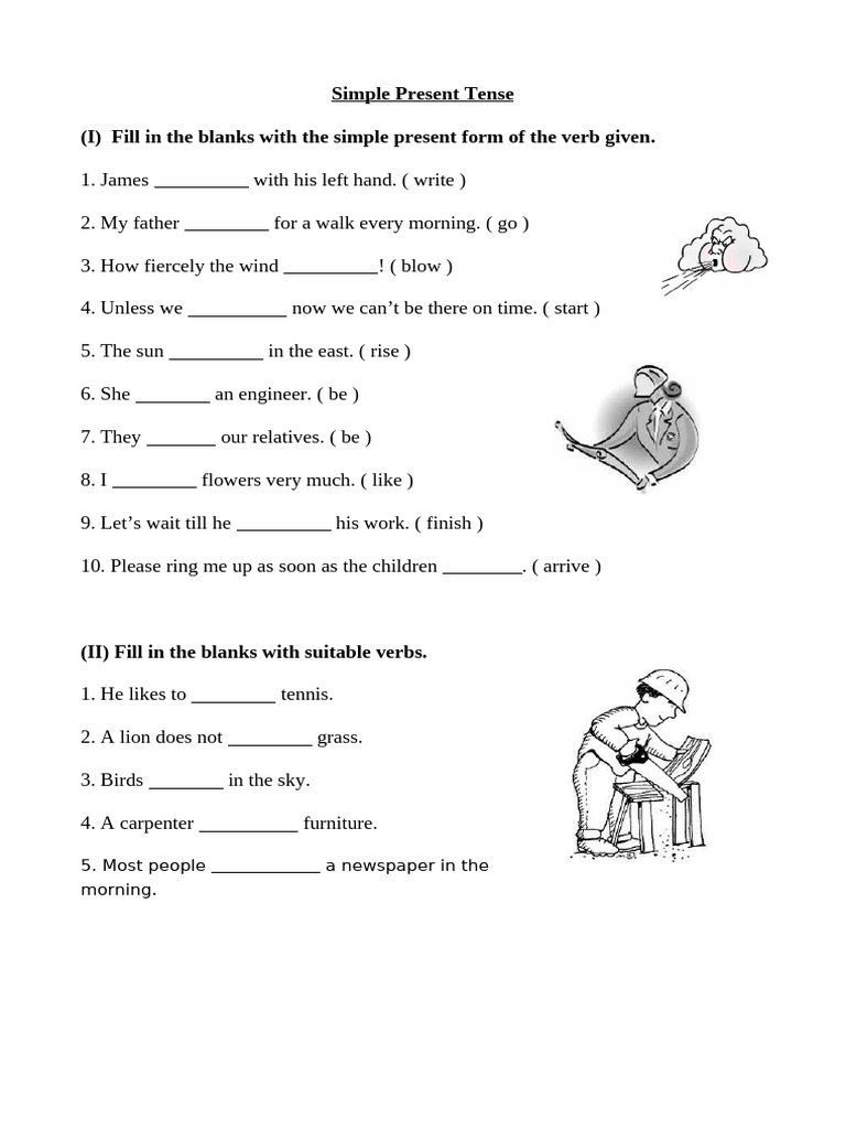 Simple Present Tense Worksheet | PDF