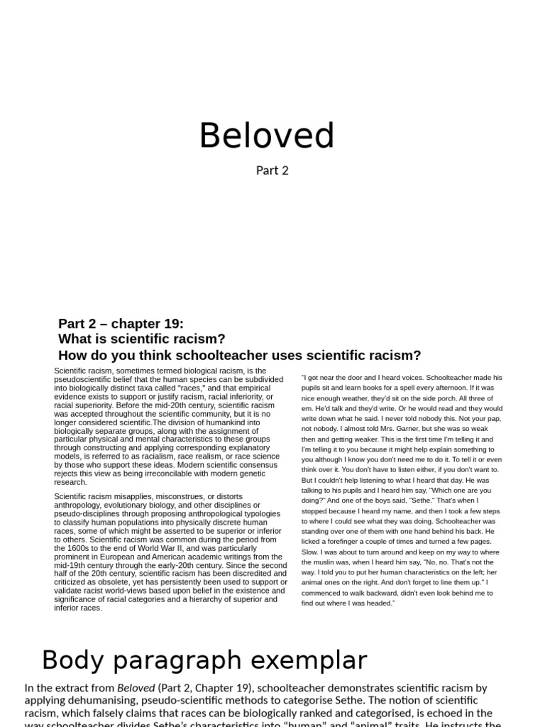 Beloved Parts 2 and 3 Updated | PDF | Race (Human Categorization) | Racism