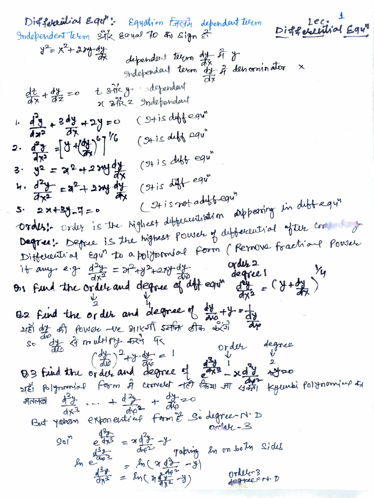 Differential Equation 12 jee (1) | PDF