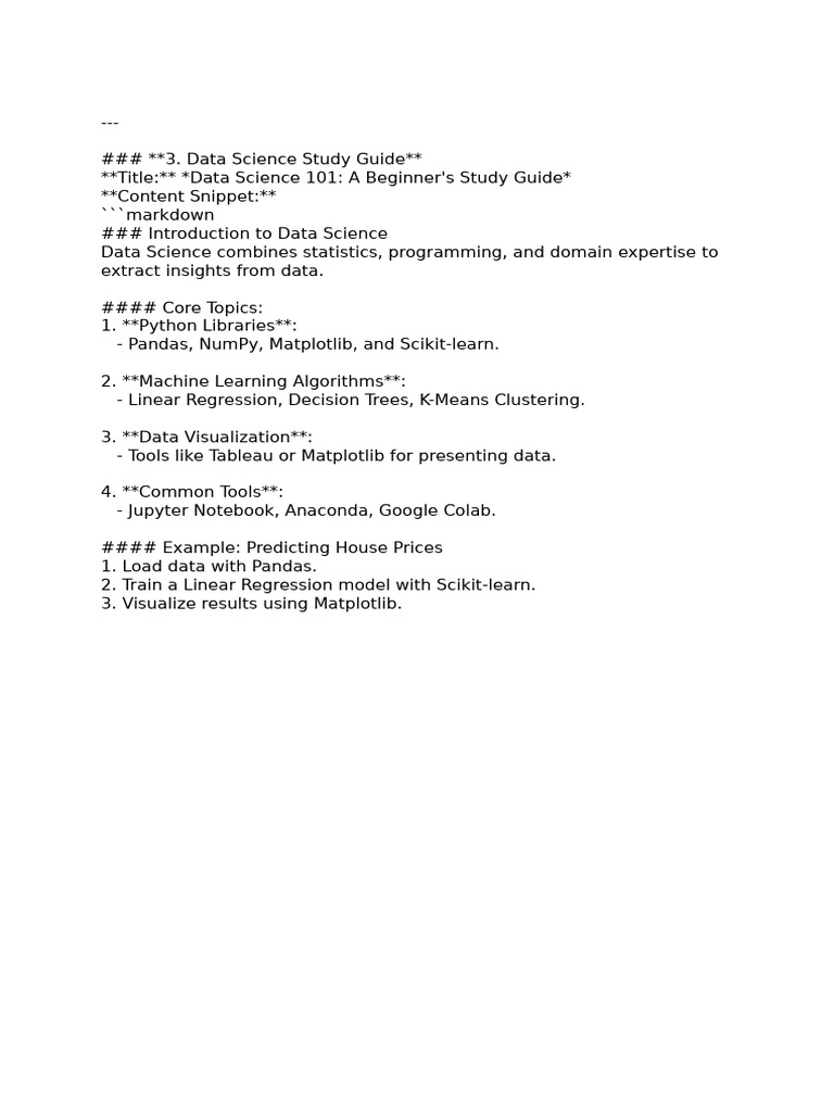 Datascience Study Guide | PDF