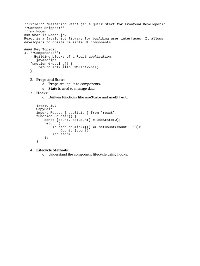 React.js Quick Start Guide | PDF