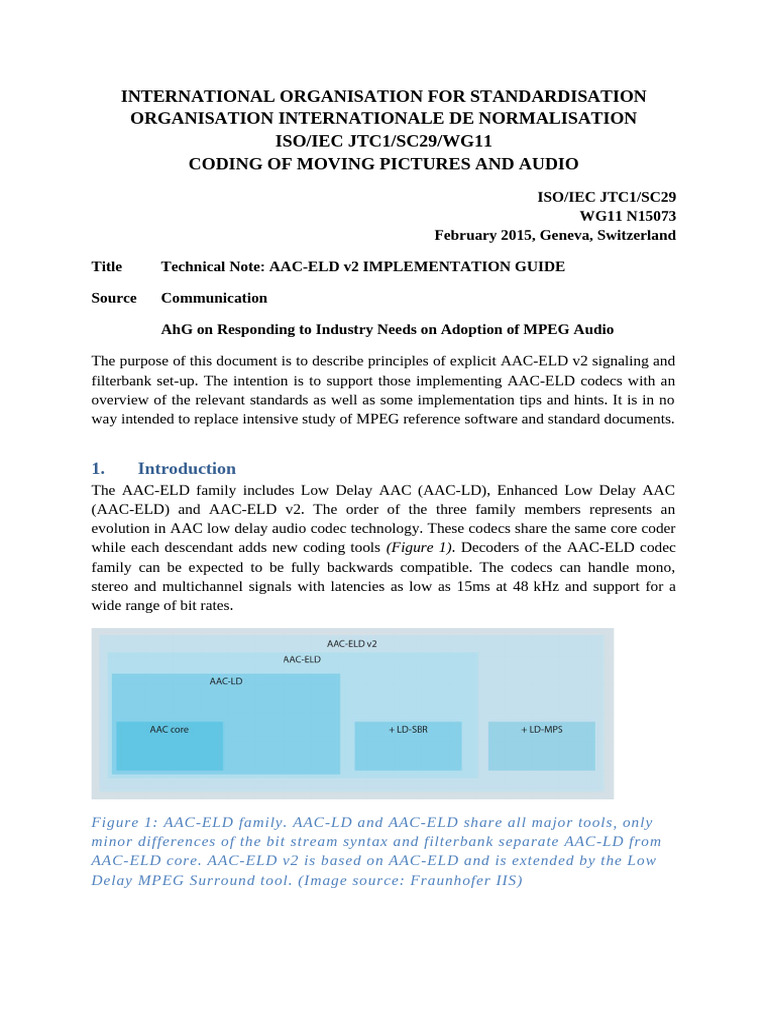w15073_Technical_Note_AAC-ELD_ImplementationGuide | PDF | Codec | Computer File