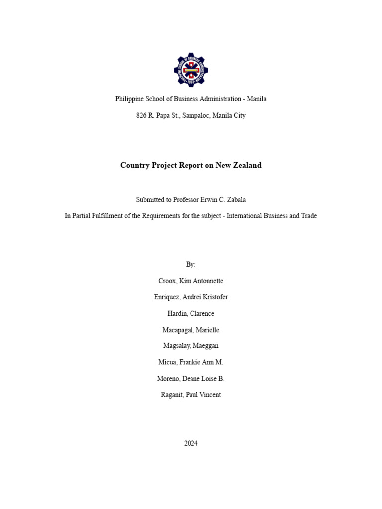 Group 4 - Country Project Report On New Zealand | PDF | Cost Of Living ...