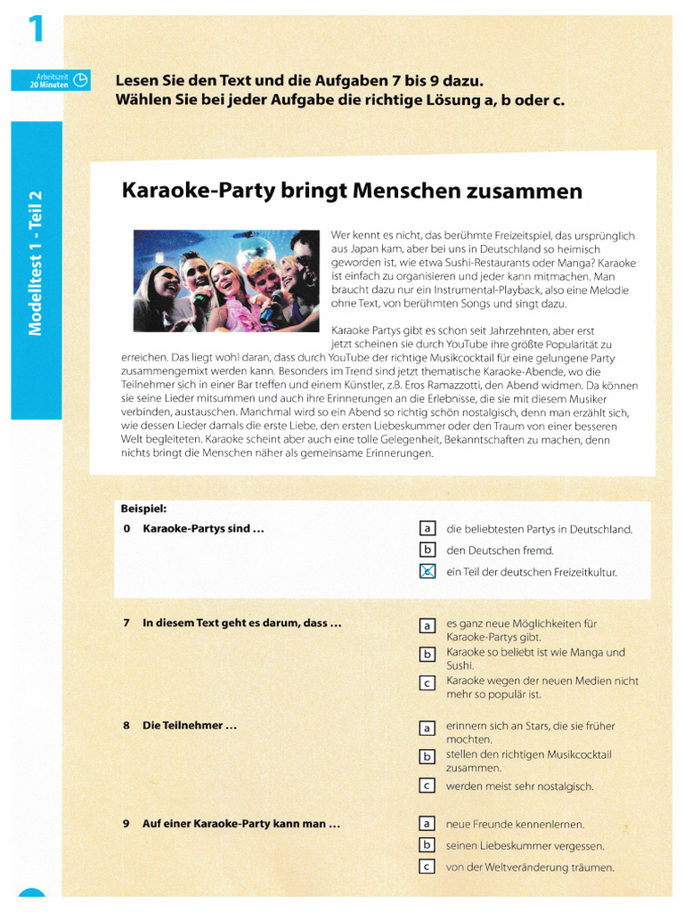 So Geht's Zu B1 - Lesen Mo 1 Teil 2 | PDF