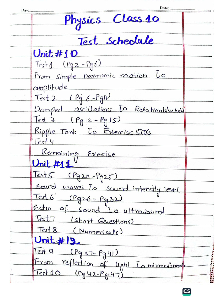 Physics Syllabus Class 10 | PDF