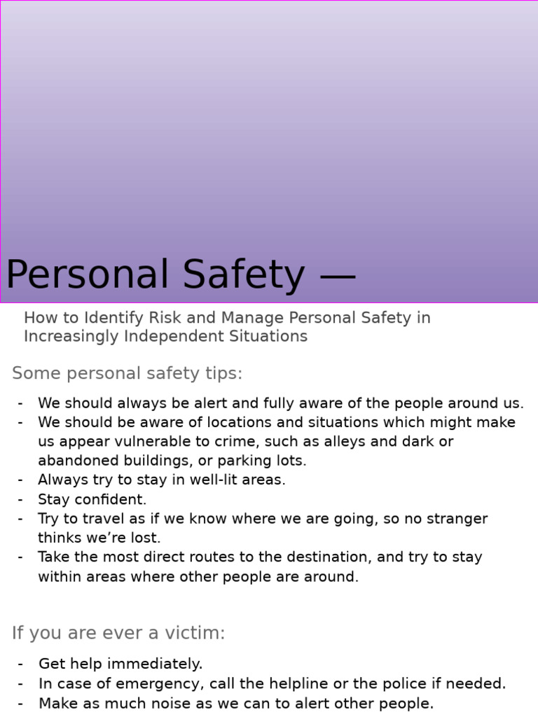 Personal Safety | PDF
