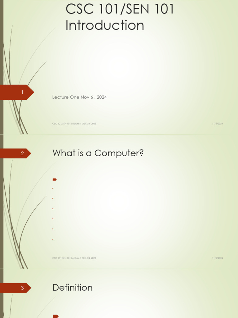 Introduction of Computing Lecture 1 Nov. 6 2024 | PDF | Electronic Circuits | Integrated Circuit