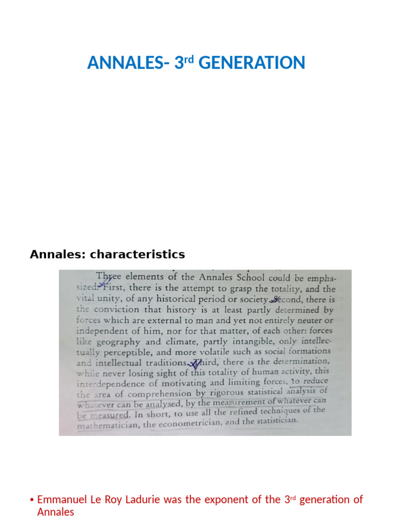PPT for 3rd Generation Annales | PDF | Liberal Arts Education