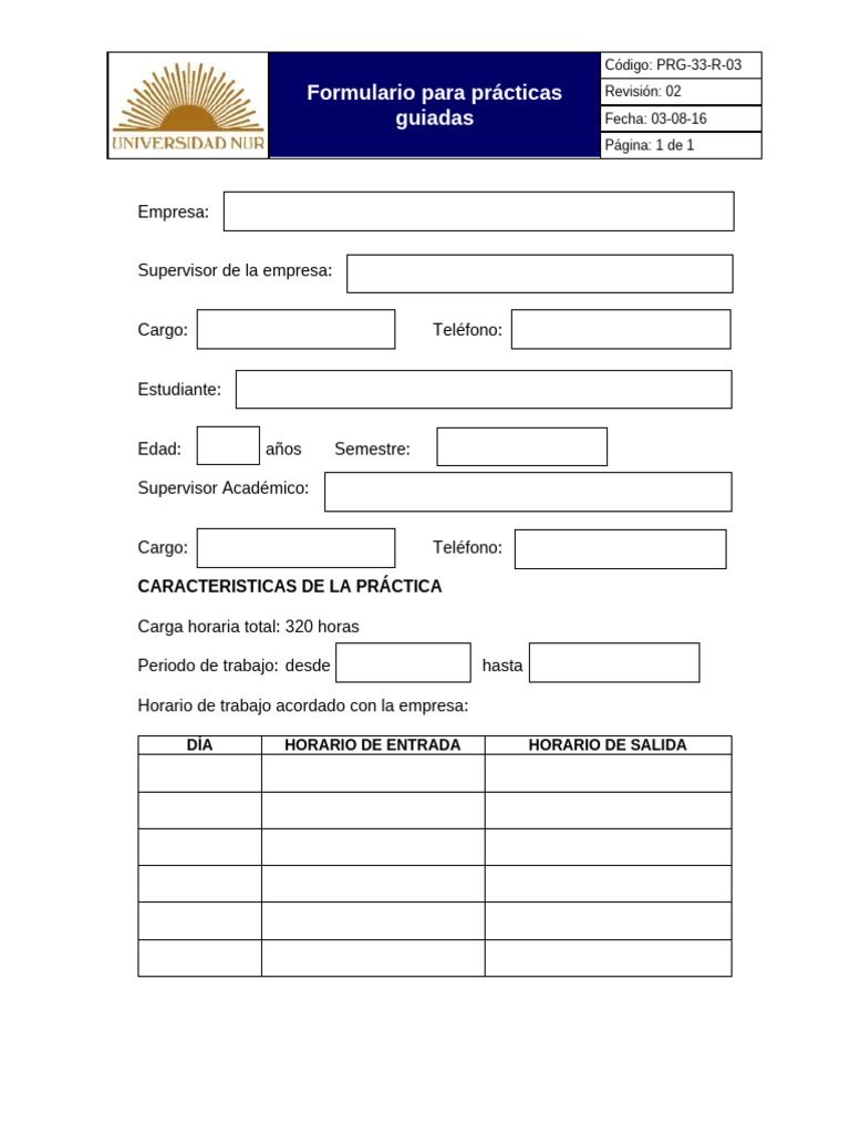 Formulario de Practicas Guiadas | PDF