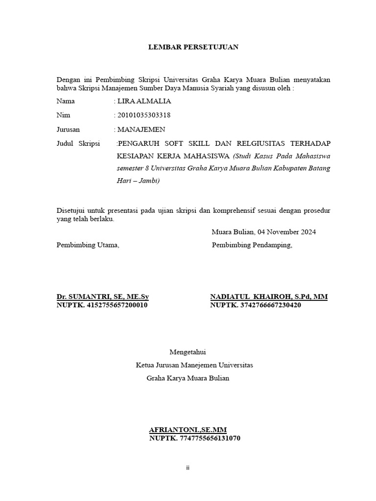 Lembar Persetujuan | PDF