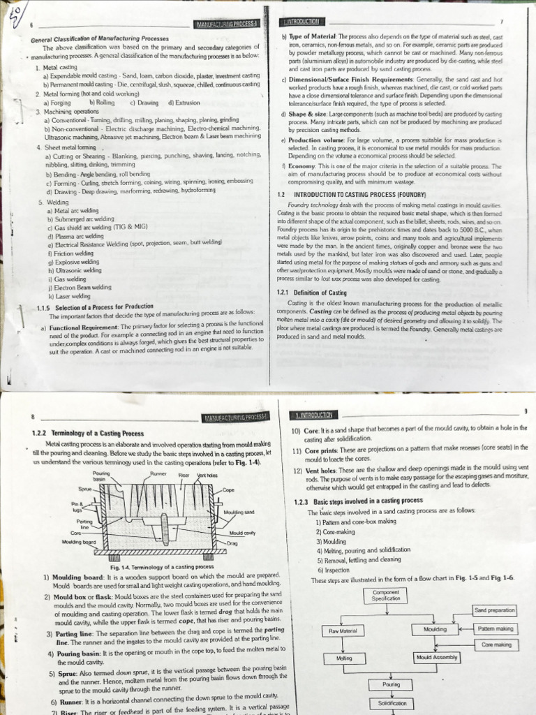 Manufacturing Process - 1 Textbook | PDF