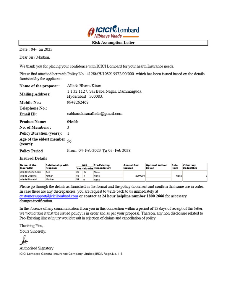 Health Insurance ICICI for 80D | PDF | Insurance | Business Law