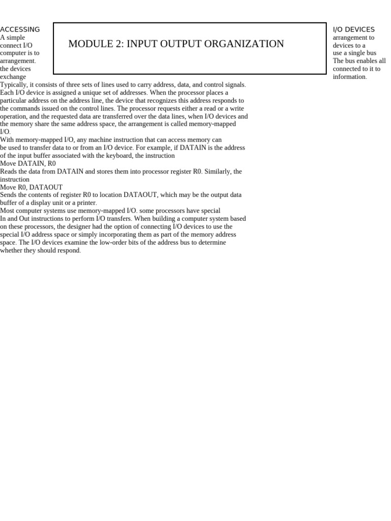 module-2-notes (1) | PDF | Input/Output | Central Processing Unit