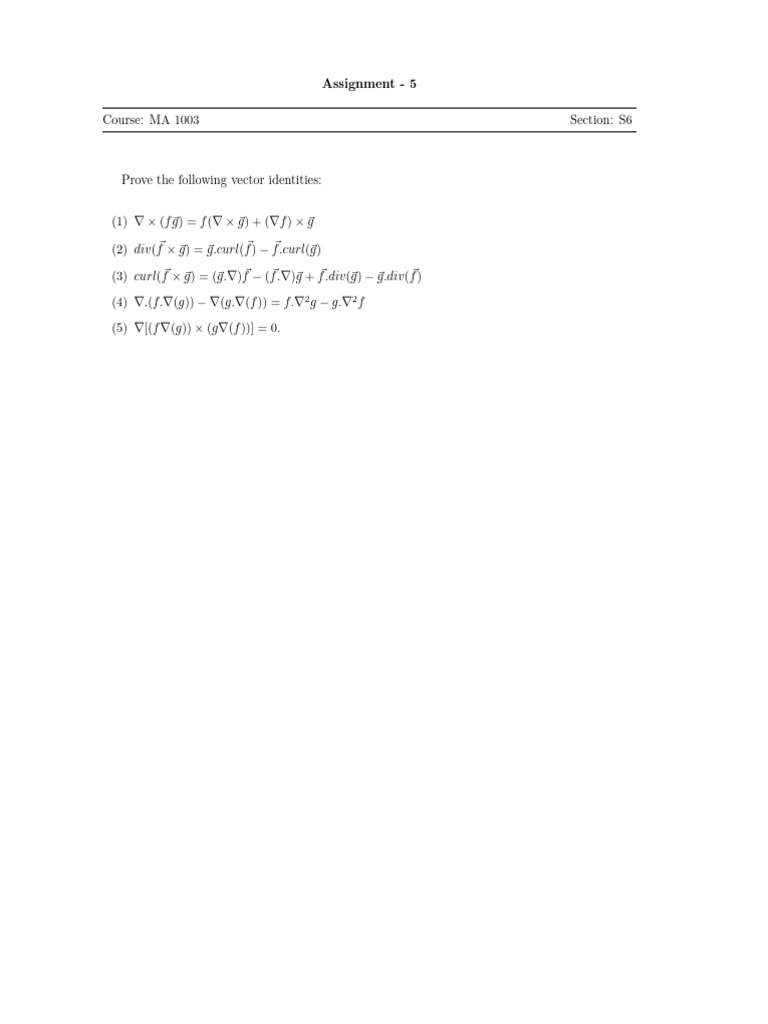 Assg 5 - MA1003 | PDF