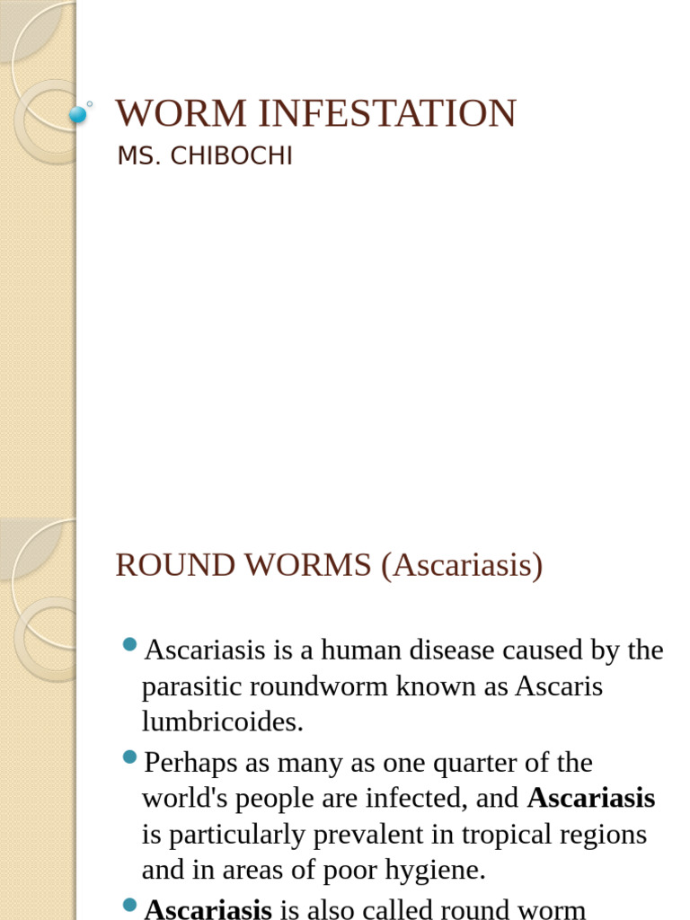 Worm Infestation | PDF | Diseases And Disorders | Clinical Medicine