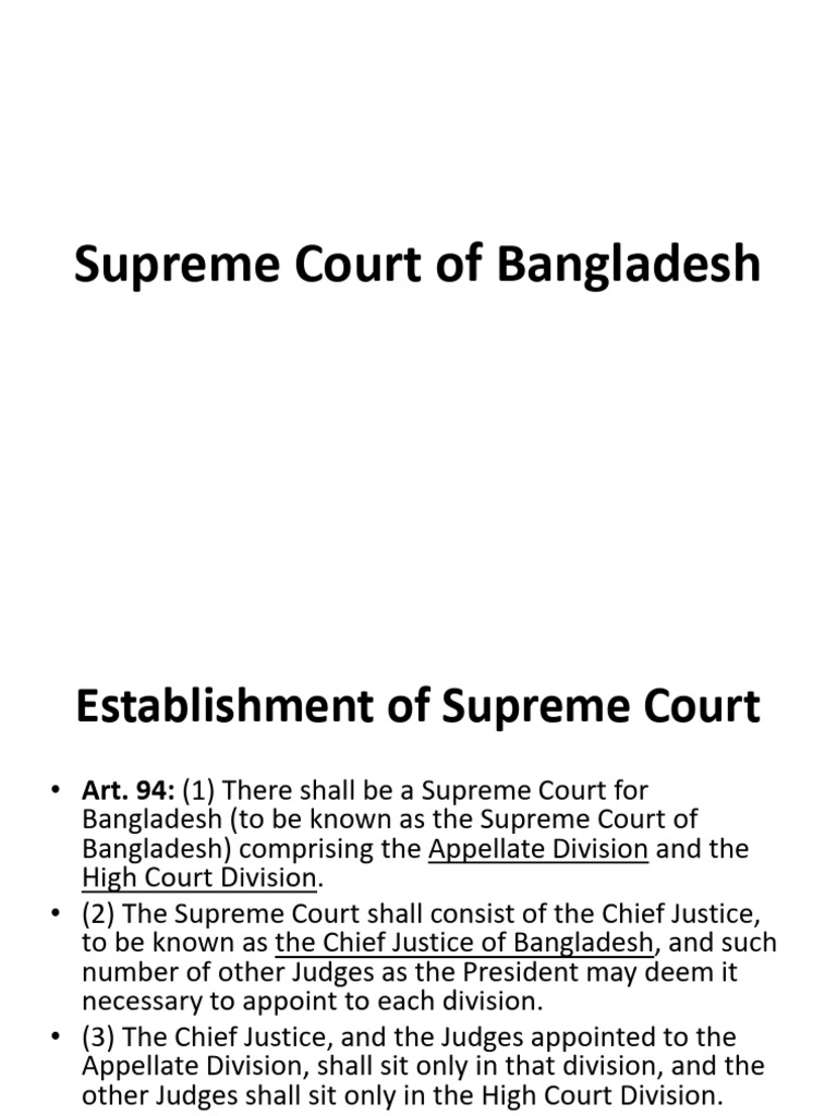 Overview of Bangladesh Supreme Court Structure | PDF | United States ...