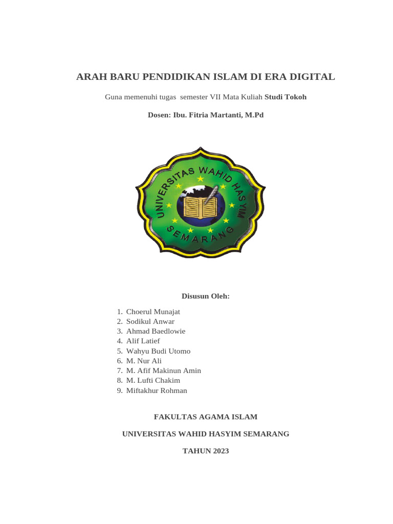 Makalah Arah Baru Pendidikan Islam Di Era Digital | PDF