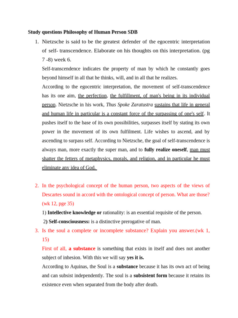 Philosophy Study Guide | PDF | Soul | Metaphysics